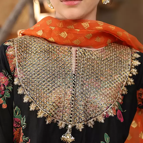 Shop Black Pishwaas with Pouch Online | South Asian Central USA